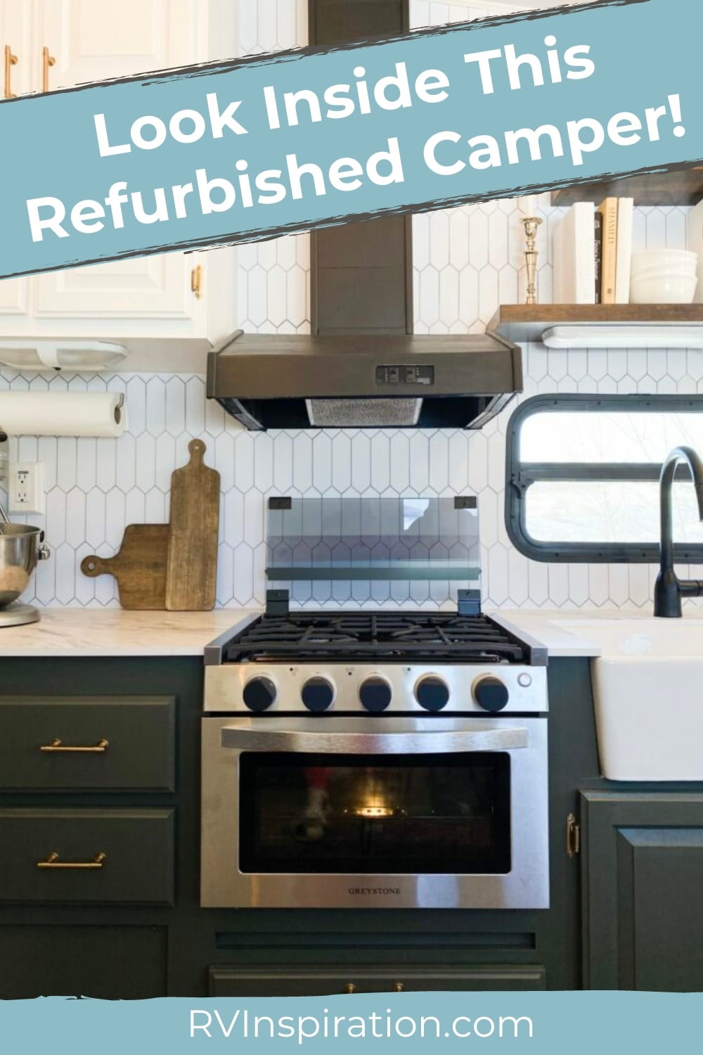 This refurbished camper features an all-new luxury kitchen perfect for ...