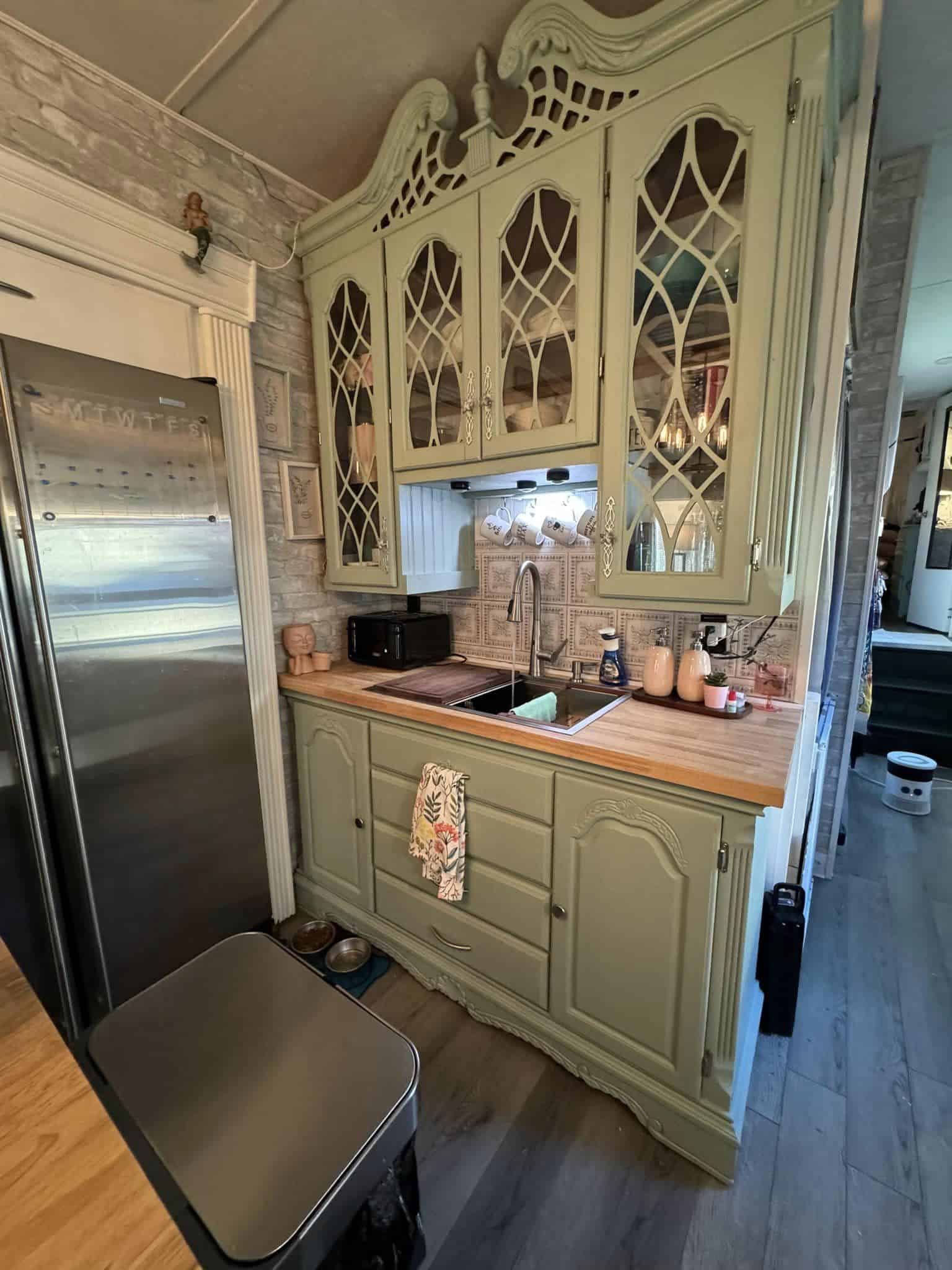 A Facebook Marketplace China Cabinet Transformed This RV Kitchen